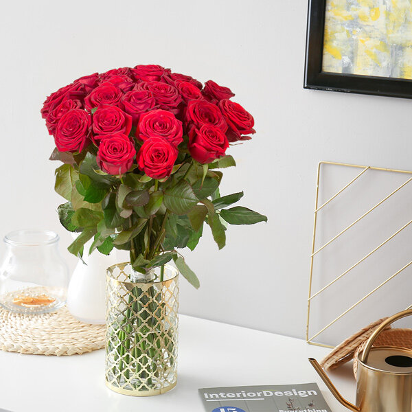 Bouquet de roses "40 GRANDES ROSES ROUGES" - Livraison Express | Florajet