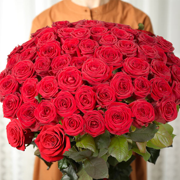 Bouquet de roses "61 GRANDES ROSES ROUGES" - Livraison Express | Florajet